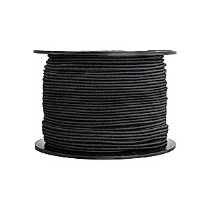 SGT KNOTS Diamond Grip Black Bungee Cord - 100% Stretch Elastic Cord and Absorbent Bungee Shock cord for Camping, Kayak Deck, Crafting (3/32" x 100ft)