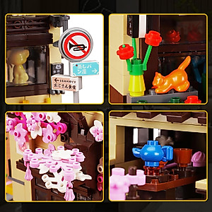 MISINI Japanese Kitty`s Grocery Building Block Building Set, 921/pcs MOC CADA C66015W Street View Series House, Modular House Building Block Model Set for Teenagers and Adults