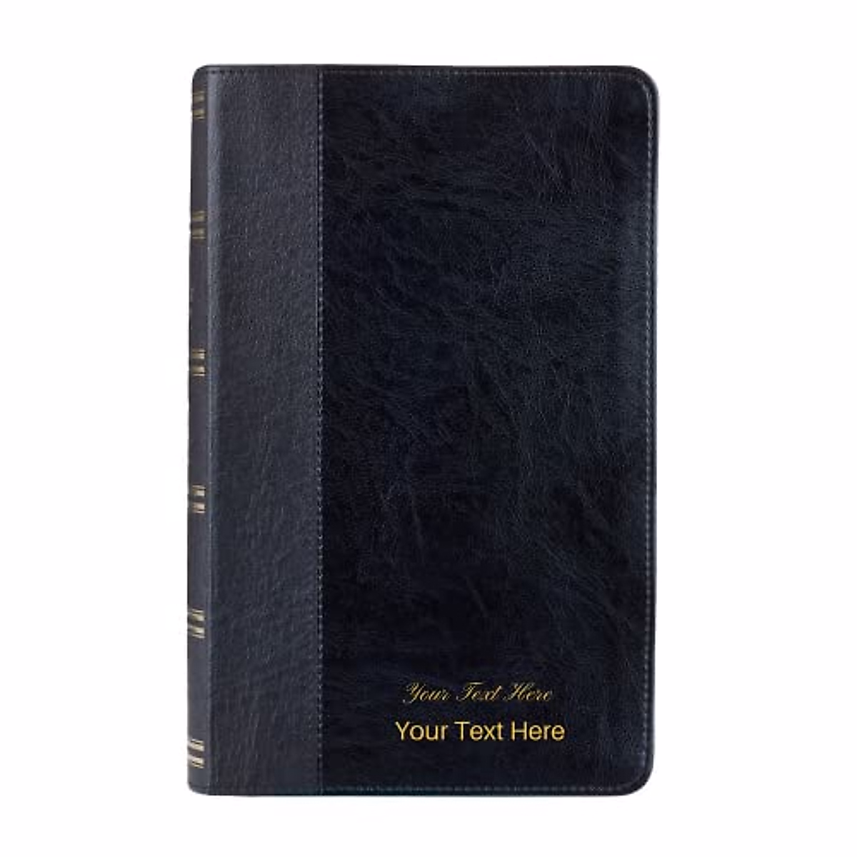 Personalized Bible Custom Text Your Name KJV Giant Print Thumb Index Two-Tone Black Bible King James Version Custom Made Gift for Baptism Christenings Birthdays