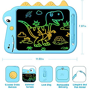 Licootty 10 Inch Colorful LCD Writing Tablet Doodle Board for Kids Girls Boys Baby Toddler Toys Educational Drawing Tablet Doodle Board Dinosaur Toys for Boys 3 4 5 6 7 8 Years Old Gifts (Dinosaur)