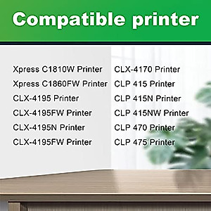 4 Pack CLT-K504S C504S M504S Y504S Toner Cartridge Replacement for Samsung Xpress C1810W C1860FW CLX-4195 4195FW 4195FW 4170 4195N CLP 415 415N 415NW 470 475 Printer Toner (1BK+1C+1M+1Y).