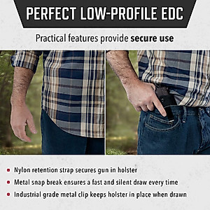 ComfortTac Gun Holster for Men & Women - Right-Handed, Extra Small (Size 1) Concealed Carry Holster - Wear Inside (IWB) or Outside (OWB) The Waistband - Gun Accessories