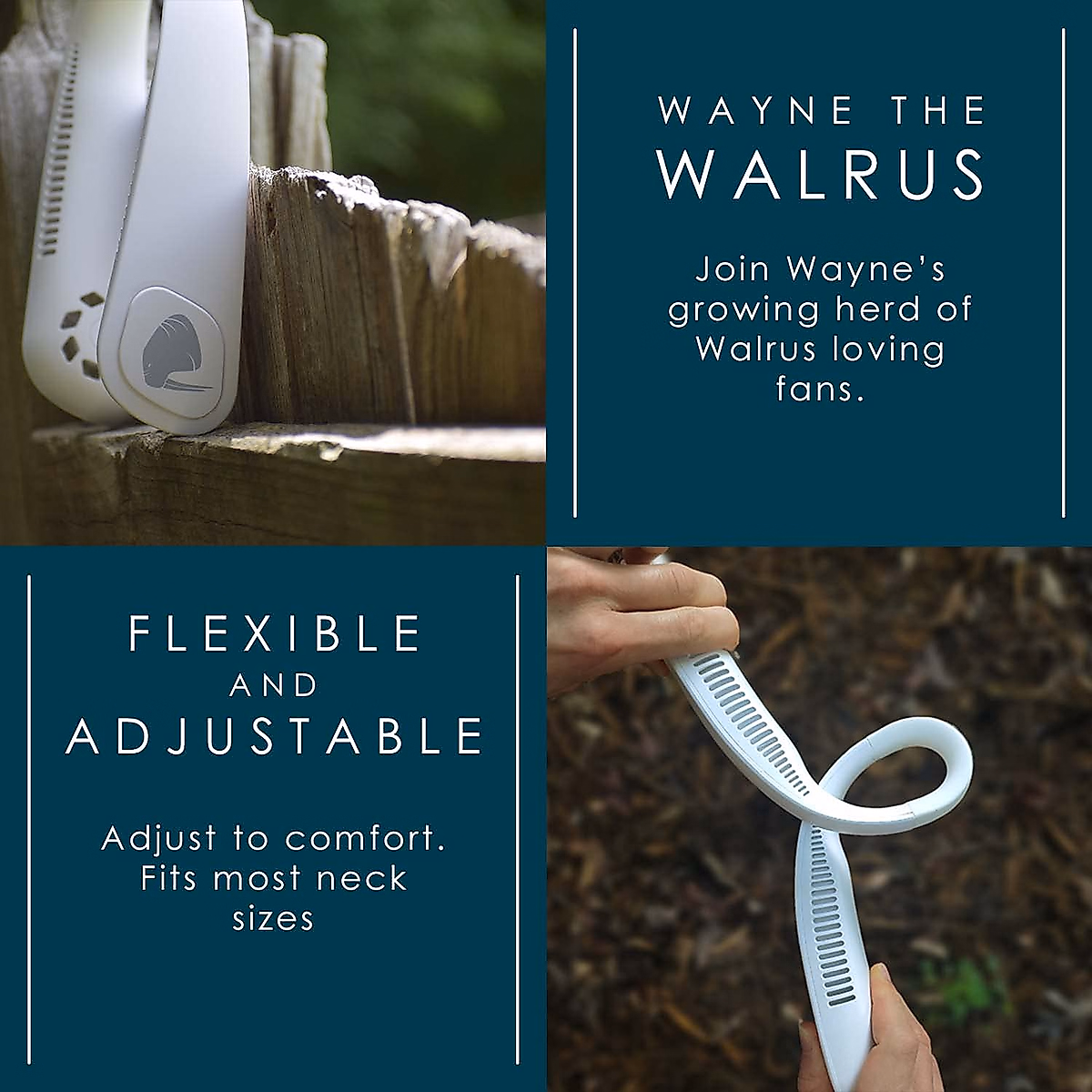 WARATECH IVORY1 9000mAh 9-18 Hour Battery, Personal Bladeless Neck Fan, Wearable Hands Free Portable Neck Fans, 3 Speeds, Rechargeable Portable Neck Cooling Fan for Outdoor/Indoor use, White.