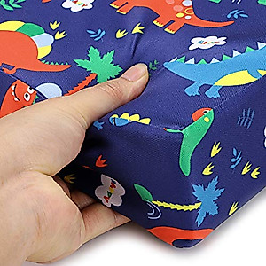 Sumnacon Chair Increasing Cushion - Baby Toddler Kids Infant Portable Dismountable Highchair Booster Cushion Washable Thick Chair Seat Cloth Straps,Dinosaur Blue