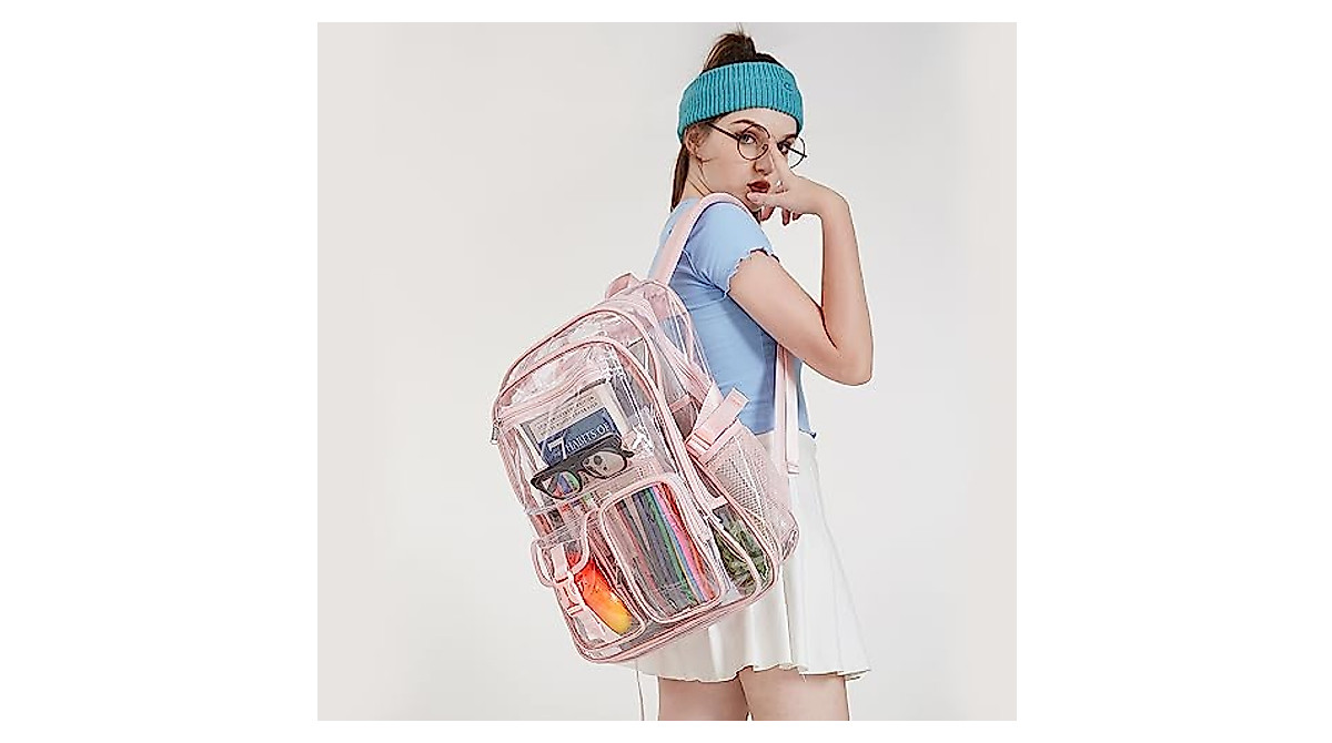 Abshoo Large Clear Backpack - Stylish & Durable Pink Bag