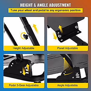 VEVOR G920 Racing Steering Wheel Stand Shifter Mount fit for Mainstream Brands Gaming Wheel Stand Wheel Pedals NOT Included Racing Wheel Stand