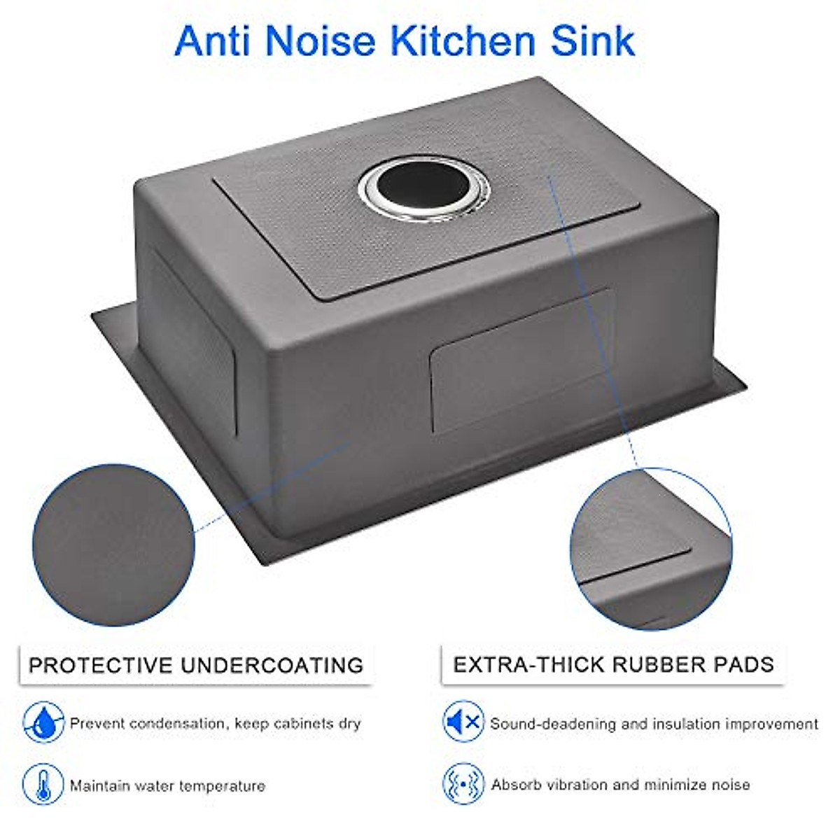 MENATT 20-inch Drop in Kitchen Sink, SUS304 Stainless Steel Top-Mount Handmade Kitchen rv Sink, Single Bowl Sink with Basket Strainer, 20"*16"*9" (Brushed)