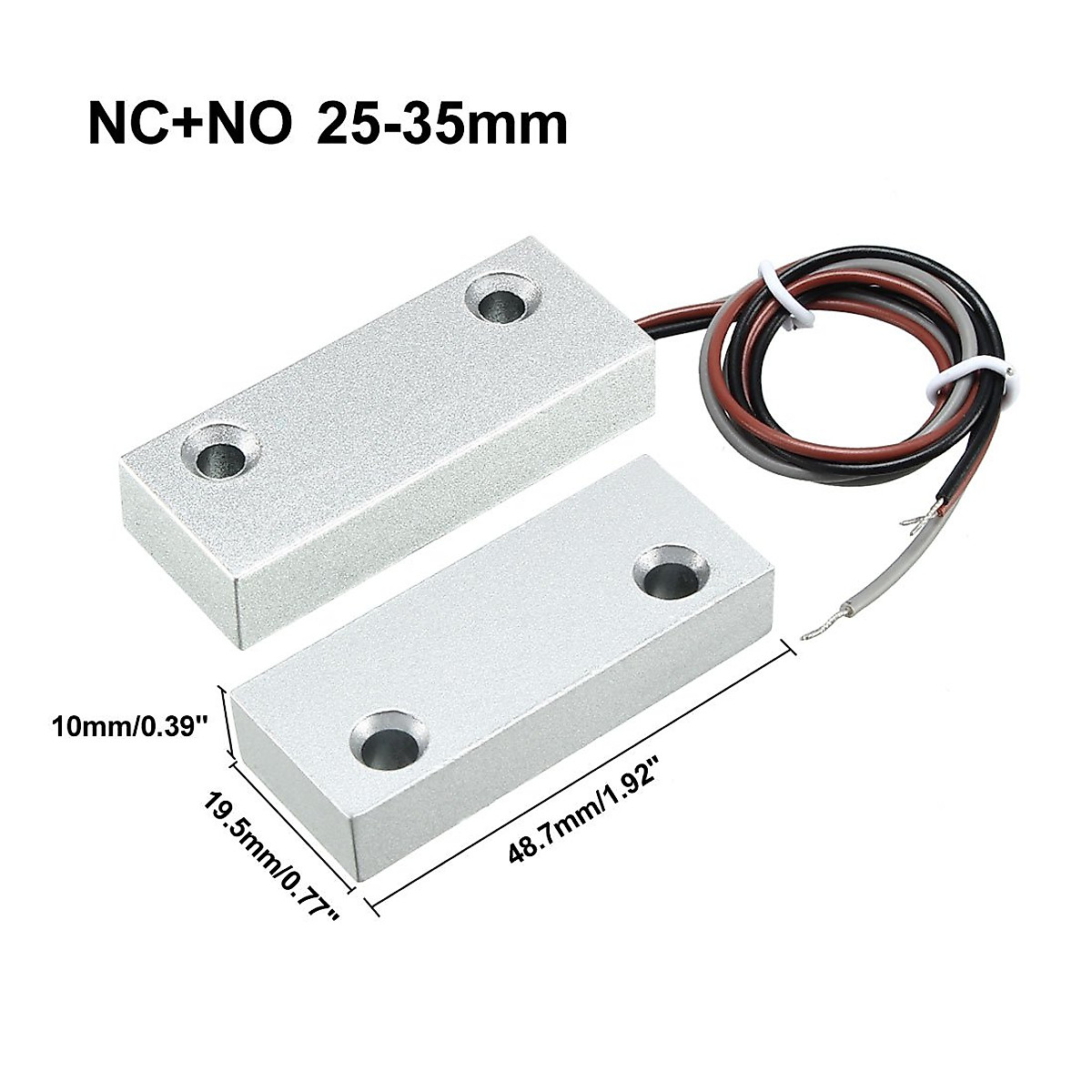 uxcell Rolling Door Contact Magnetic Reed Switch Alarm with 3 Wires for N.O./N.C. Applications MC-52