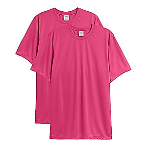 Hanes mens Sport Cool Dri Performance Tee Shirt, Wow Pink, Medium US