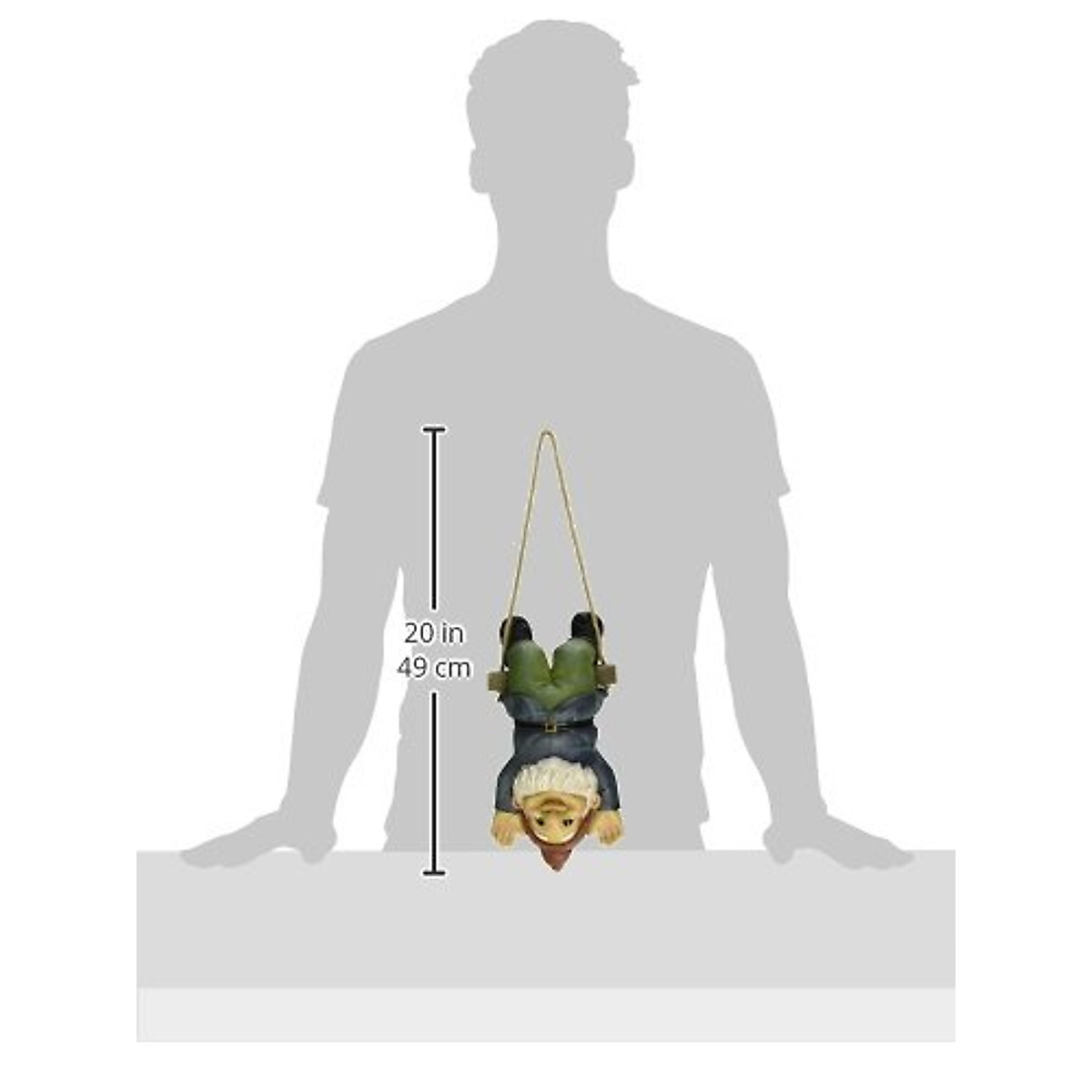 Design Toscano QM2452500 Alfie The Acrobat Swinging Outdoor Garden Funny Lawn Gnome Statues, Multicolored