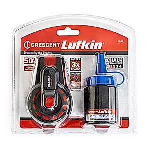 Crescent Lufkin 50' Compact Chalk Reel with Blue Chalk, CL50