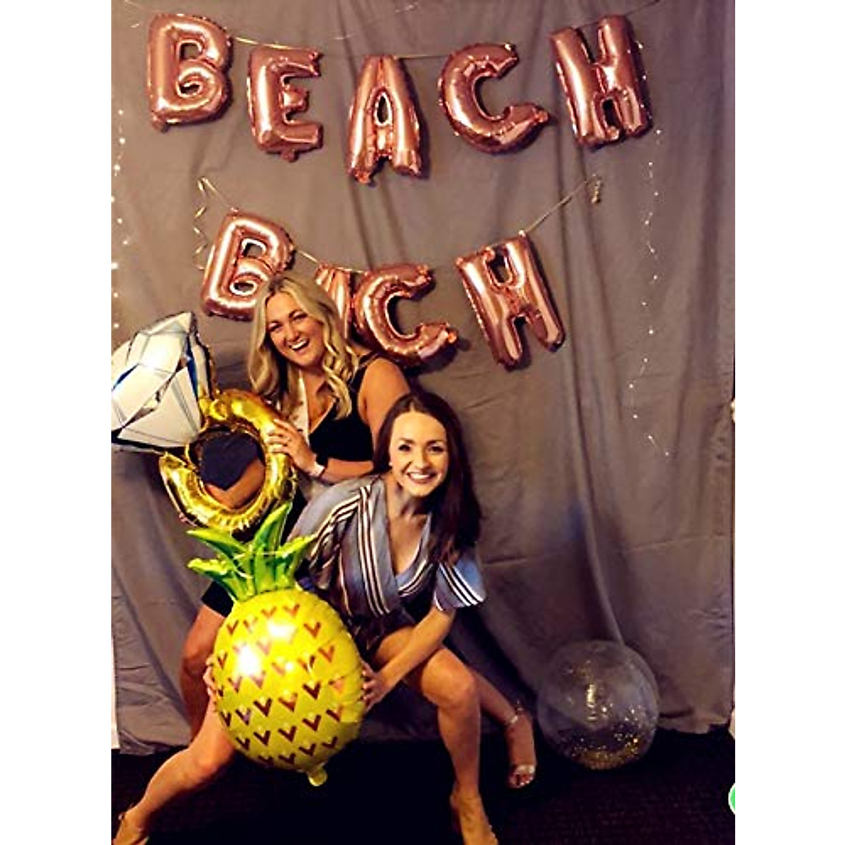 JeVenis Set of 5 Beach Bach Balloons Flamingo Bridal Shower Decor Beach Bachelorette Party Decorations Kit Bachelorette Party Balloons Beach Bachelorette Decor