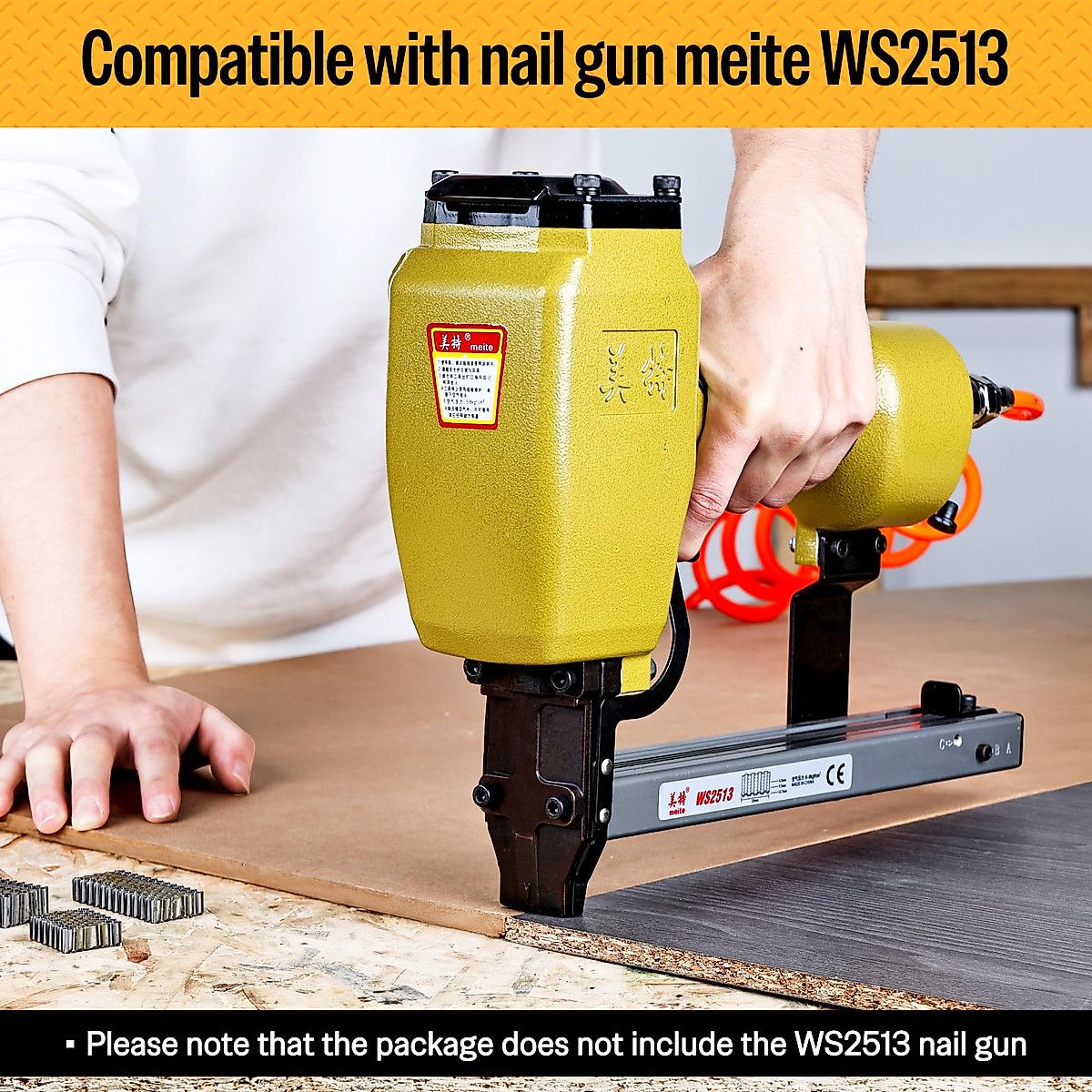 meite Corrugated Fasteners MC112 25 Gauge 1-Inch Crown 1/2-Inch Long Corrugated W Fastener Staples (1 Small Pack - 1,000 PCS)