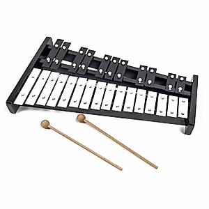 Professional Wooden Soprano Full Size Glockenspiel Xylophone with 27 Metal Keys for Adults & Kids - Includes 2 Wooden Beaters