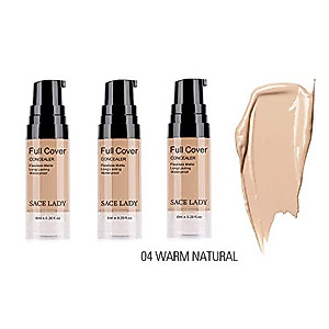 Liquid Highlighter Makeup Face Glow Shimmer and Shine Illuminator 3pcs and Full Coverage Concealer 3pcs for Dark Spots Eye Circles Waterproof Smooth Matte Flawless Finish Cosmetics