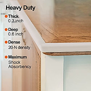 Baby Proofing Edge and Corner Guards, Safety Furniture Bumper with 3M Double-Sided Tape, Child Corner Protector for Fireplace, Table, Stair, Cabinet(Beige White)