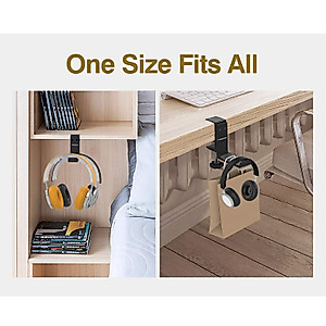 MoKo Adjustable Foldable Headphone Stand, Universal Aluminum, Supports All Headphone Sizes, Sennheiser, Audio-Technica, PS5 Gaming Headset, Black