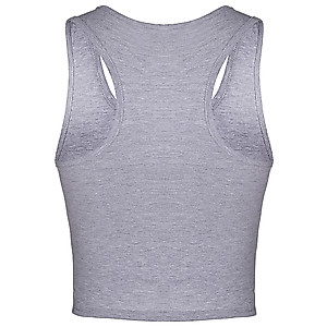 3-Piece Women's Crop Top Set, Workout Sleeveless Racerback Tanks - Black, White, Grey (X-Large)