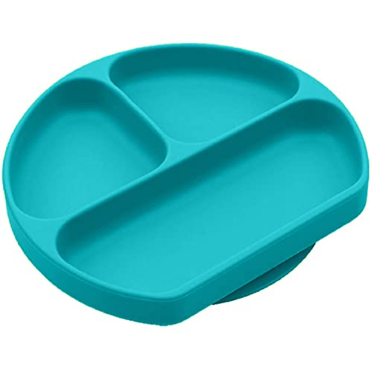 Silikong Suction Plate for Toddlers | BPA Free, 100% Food-Grade Silicone | Microwave, Dishwasher and Oven Safe | Stay Put Divided Baby Feeding Bowls and Dishes for Kids and Infants