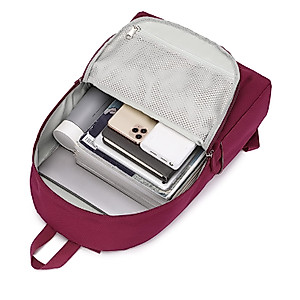 abshoo Lightweight Casual Unisex Backpack for School Solid Color Boobags (Red)