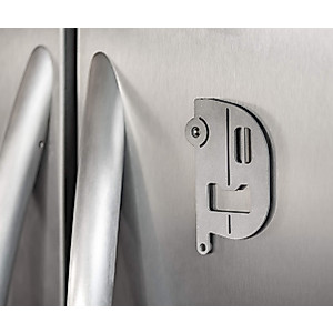 Camco Life is Better at The Campsite Bottle Opener | Easily Removes Bottle Caps | Features a Unique Camper Design with Magnet (53305)