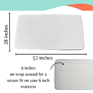 Bamboo Rayon Baby Crib Mattress Protector - Waterproof Breathable Cooling Fitted Mattress Cover 28x52 inches (Single Pack)