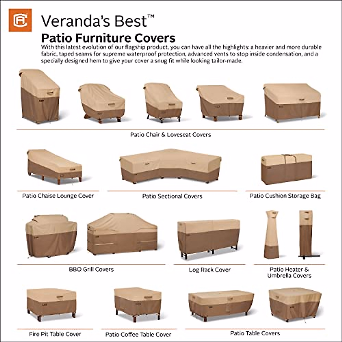 Classic Accessories Veranda's Best Waterproof Patio Chaise Lounge Cover, 86 x 34 x 30 Inch, Patio Furniture Covers