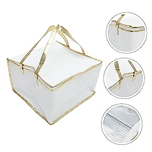 ULTECHNOVO Cake Insulation Bag Zip up Tote Bag Portable Heating Lunch Box Collapsible Picnic Basket Food Transport Tote Pizza Delivery Takeout Thermal Bag Food Pouch Food Storage Bag Barbecue