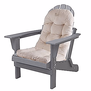 Big Hippo Indoor Adirondack Chair Cushion, Tufted High Back Patio Chair Cushions Soft Thicken Patio Seat Pad for Home Use (Beige)