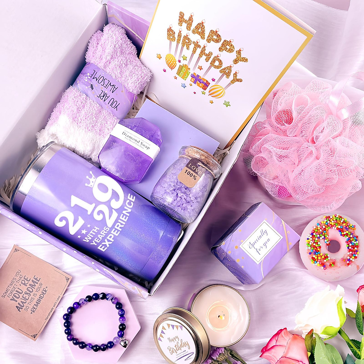 50th Birthday Gifts for Her, 50th Birthday Gifts for Women, Happy 50 Year Old Gift Baskets Ideas for Best Friends Mom Aunt Wife Daughter Sister Girlfriend Coworker Bestie Teacher Unique Gift Box