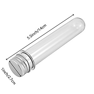 ZOENHOU 50 PCS 40 ml Clear Plastic Test Tubes, Bulk Test Tubes Test Tubes with Screw Caps for Sample Science Party Gumball Candy Bath Salts, 0.98 x 5.5 inch