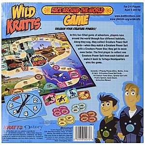 Pressman Wild Kratts Race Around the World Board Game Multicolor, 5"