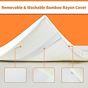 HOMBYS Memory Foam Massage Bed Mattress Topper with Removable Cover, Massage Table Mattress Topper with Elastic Bands, Non-Slip Lash Bed Cushion Only (Bed Not Included)