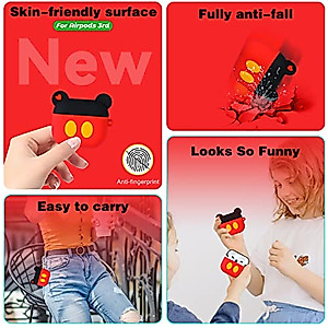 Mulafnxal for Airpods 3 3rd Generation Case Cute 3D Lovely Unique Cartoon for Airpod 3 Silicone Cover Fun Funny Cool Design Cases for Boys Girls Kids Teen for Air pods 3 (2021) (Orange)