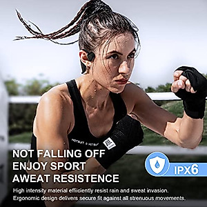 VIDONN Open Ear Headphones, Bluetooth Headset with Microphone, Beyond Bone Conduction- IPX6 Waterproof Sport Headset for Running, Cycling, Hiking, Driving (Black)