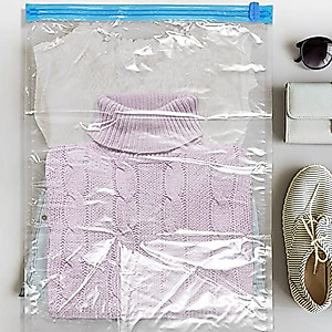 Veemoon Compression Bags 10pcs Travel Space Saver Bags Vacuum Storage Bags Roll-up Sealer Bags No Vacuum Pump Needed for Clothes Bedding Luggage Packing