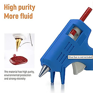 FOCMKEAS 16 PCS Mini Hot Glue Sticks 0.27" Dia. x 3.94" Long Hot Melt Glue Gun Sticks All Purpose Adhesive for Multi-Temp Hot Glue Gun Glue DIY Work， Glitter Red