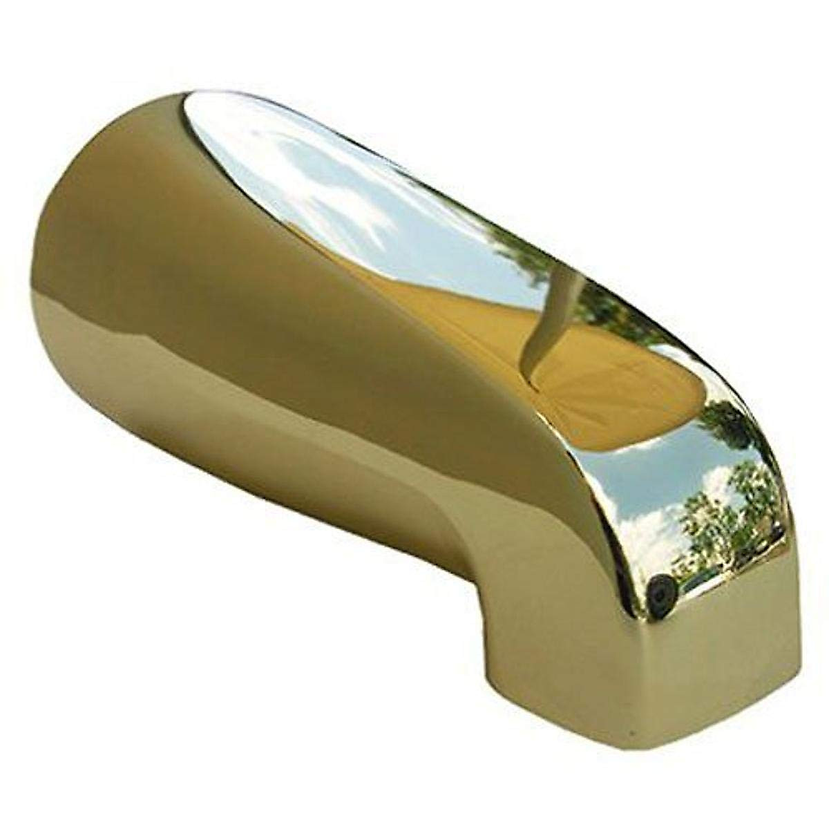 LASCO 08-1103 4 in 1 Fits Most Connection Bathtub Spout, Polished Brass Finish
