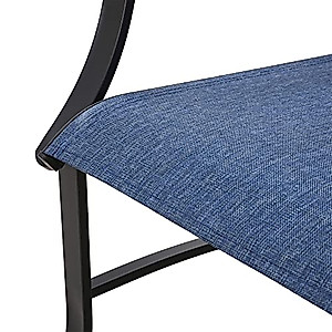LOKATSE HOME Dining Chairs with High Backrest Outdoor Metal Furniture for Garden Patio Pool Yard, Blue