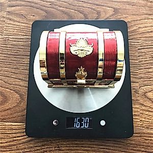 Truewon Large DND Metal Dice Box,Can accommodate 5 Sets (D4, D6, D8, 2*D10, D12, D20) Standard RPG Dice, Vintage Ring Jewelry Box, Pirate Treasure Chest, Watch Storage, Collectible Tray (Red)