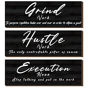 Office Wall Decor Inspirational Rustic Wall Decor Office Wall Art Black Decor Motivational Wall Plaques Positive Sayings Wooden Wall Hangings for Work Men Home Bedroom Workplace Office Decorations