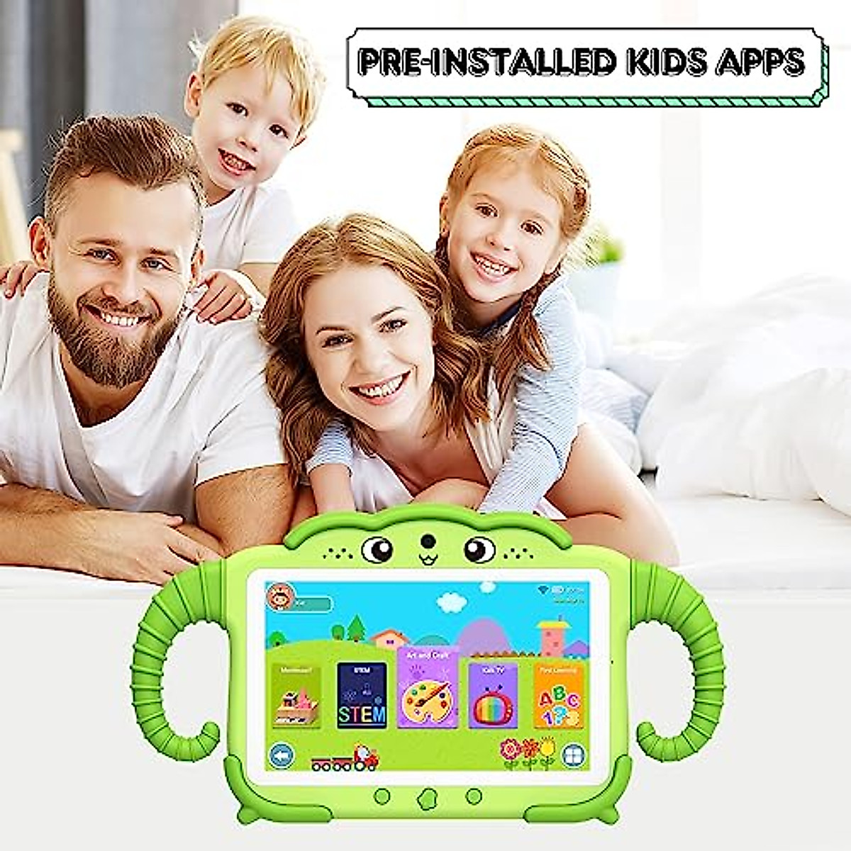 Kids Tablet 7" Tablet for Kids 64GB Toddler Tablet Kids Software Installed, Kids Learning Android Tablet with WiFi Case Dual Camera Parental Control for Toddlers Children Tablet YouTube Netflix