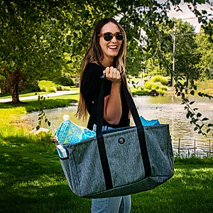 geckobrands Large Utility Tote - Spacious and Durable Multipurpose Tote Bag for Beach, Travel, Shopping, and Outdoor Activities