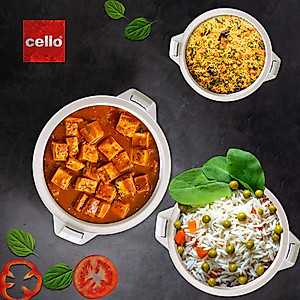 Cello Chef Super 3 pcs Insulated Hot Pot Casserole Gift Set 1500ml, 850ml, 2500ml (White)