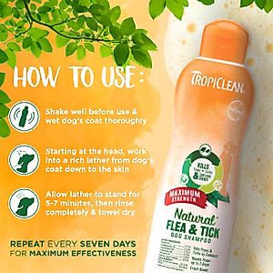 Natural Flea & Tick Max Strength Shampoo & Bedding Spray Bundle | Flea & Tick Prevention | Dog Shampoo | Flea & Tick Treatment Protects & Repels | Made in USA