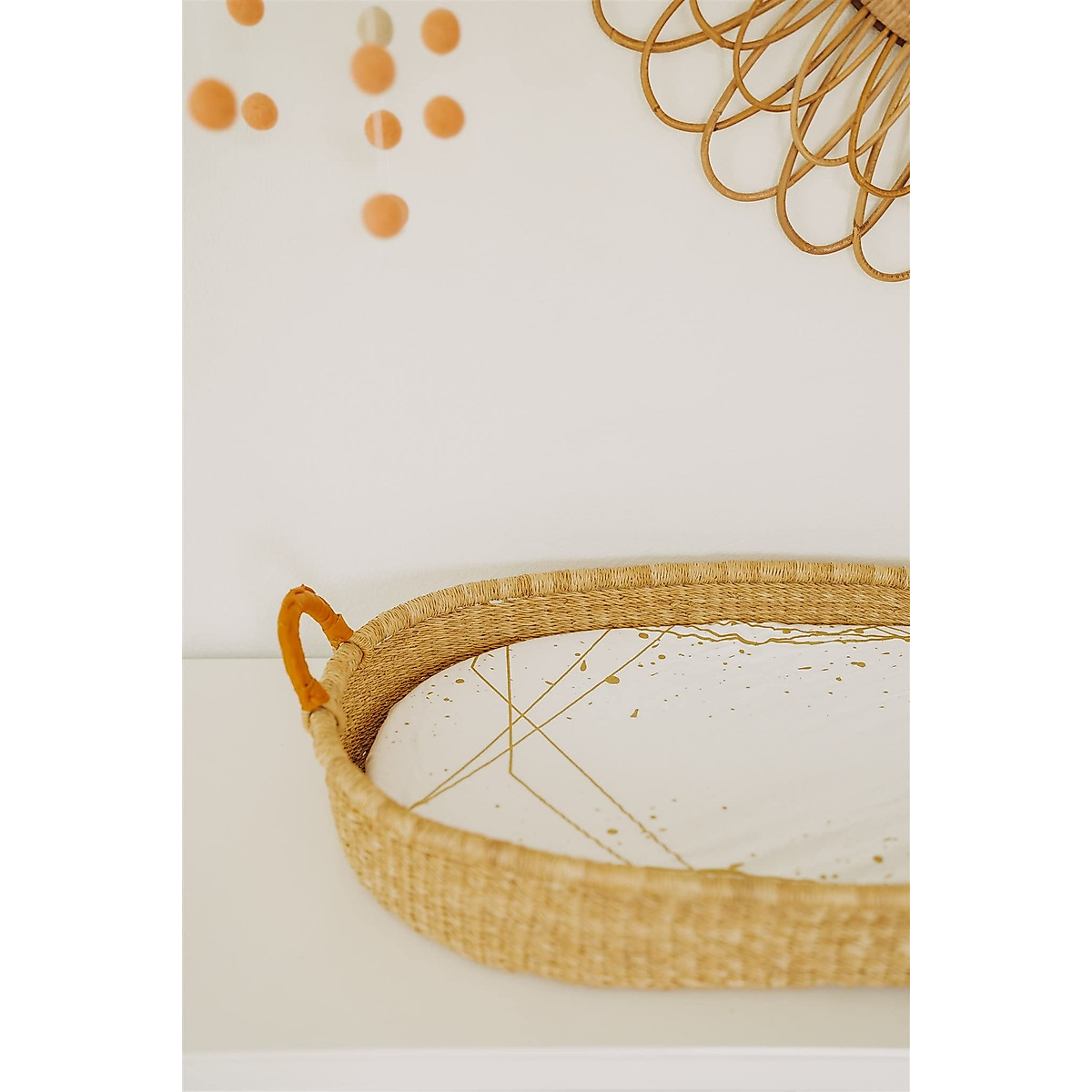 NODNAL CO. Changing Pad Cover - 100% Cotton for Baby Girl/Boy - Gender Neutral Patterns & Colors - Universal Fit Changing Pad Liner for Standard 16" x 32" Baby Changing Table Mats (Eucalyptus)