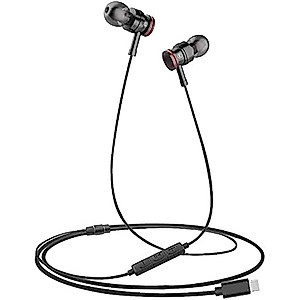 USB C Earbuds Headphones Bass Stereo Earphones with Microphone in Ear Earbud Headphone Bass with Mic and Volume Control USB Type C Compatible with Google Pixel 2/XL, Xiaomi, Huawei and More