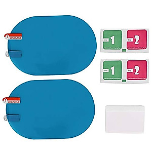 Qiilu 2 Pieces Car Rearview Mirror Film, Rainproof Waterproof Mirror Film Anti Fog Film Blind Spot Mirror for Car Rear View Mirrors Side Windows Oval 100 x 150mm