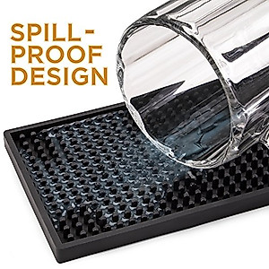 Rubber Bar Top Spill Mat (1) - 24" x 4" Heavy Duty Non-Slip Professional Bartender Accessories - Essential Business Supplies for Cocktail Drink Mixing, Industrial & Home Kitchen