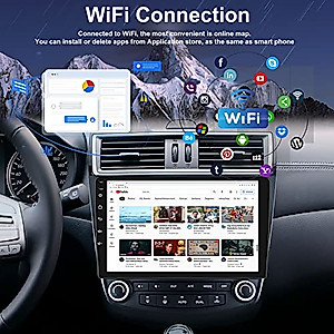 CAMECHO Android 10.0 Car Stereo for Honda Accord 7th 2003 2004 2005 2006 2007, 10 Inch IPS Touch Screen Double Din GPS Car Stereo Bluetooth WiFi Mirror Link(iOS/Android)+Backup Camera